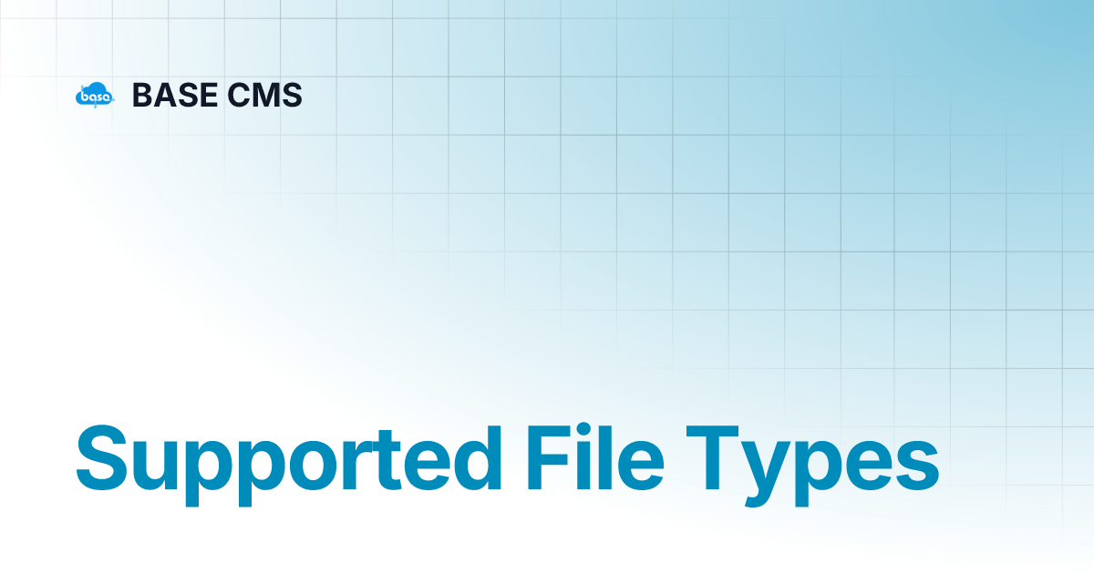 Supported File Types | BASE CMS