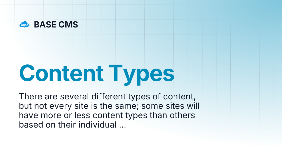 Content Types | BASE CMS