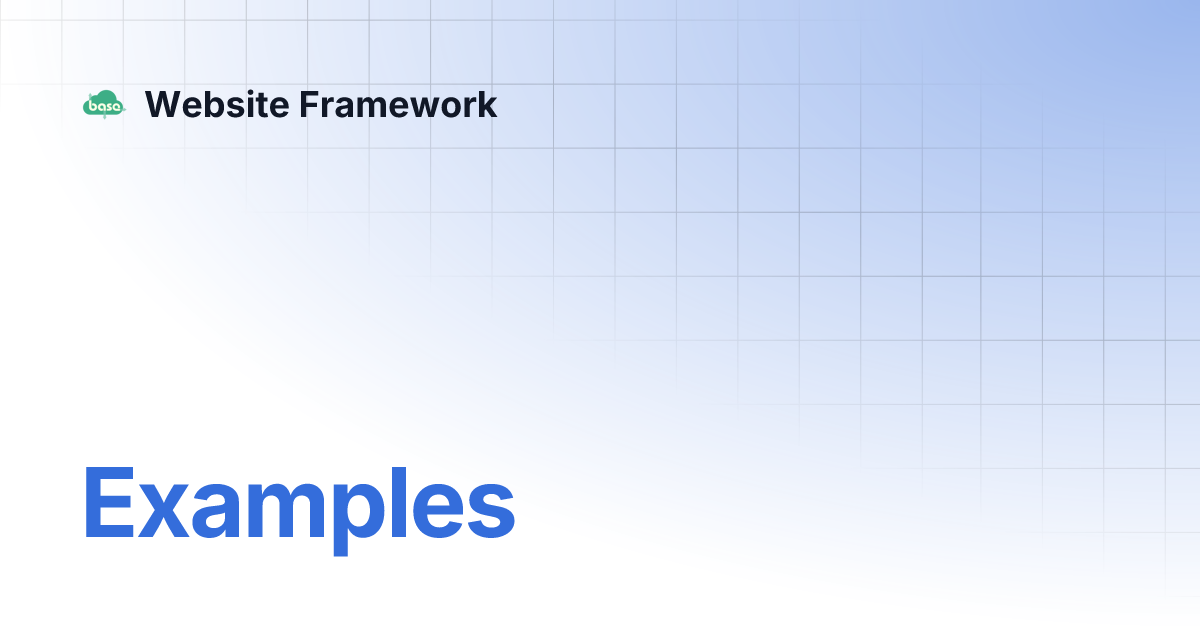 Examples | Website Framework